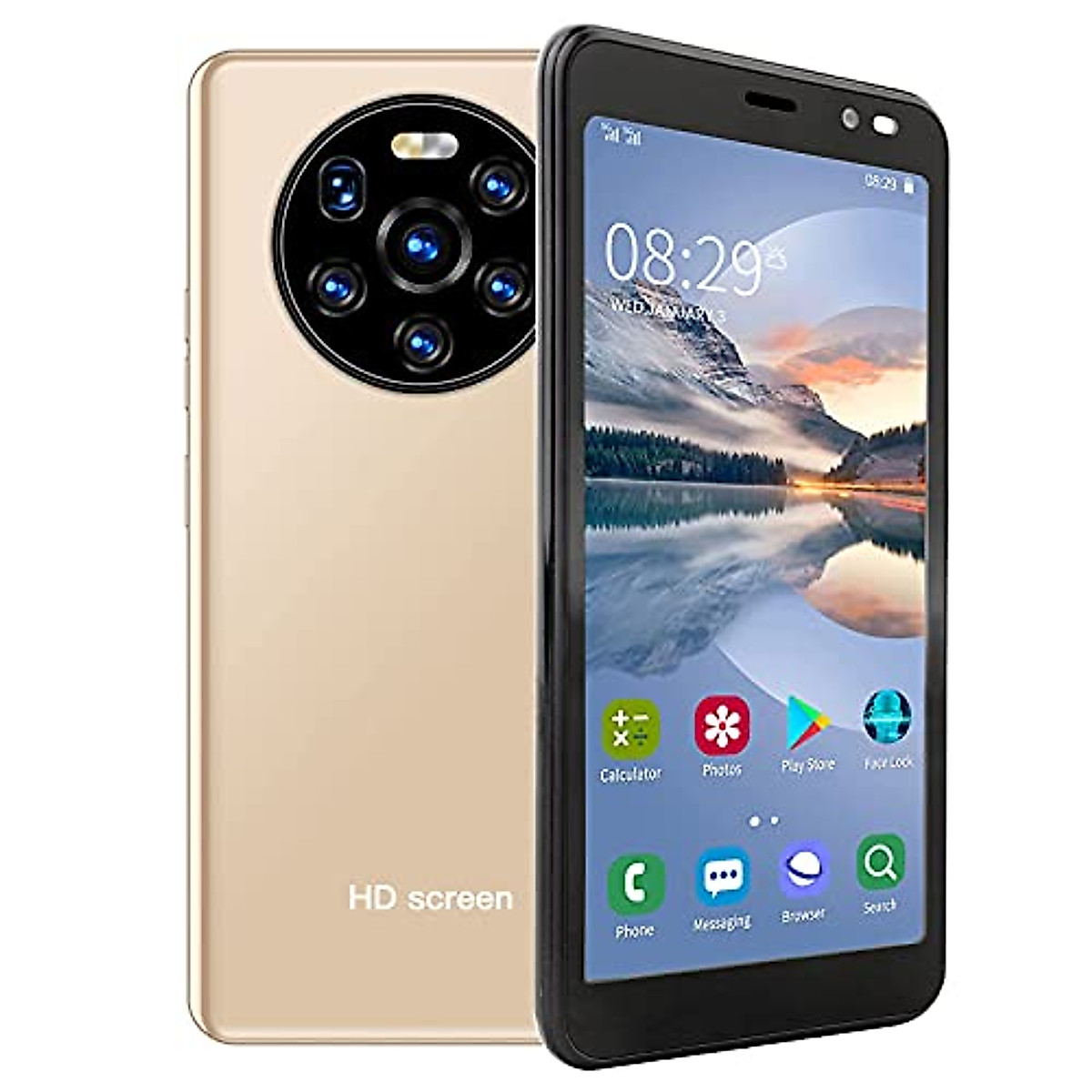 Mate40 Pro Unlocked Cell Phone Factory Unlocked Android Smartphone, 5.45in HD Full Screen 512MB ROM 4GB RAM 3G Dual SIM Unlocked Smartphones for Android 4.4.2 Face Unlock Ultra Slim Lightweight