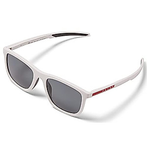 Prada PS 10WS White Rubber/Polarized Dark Grey One Size