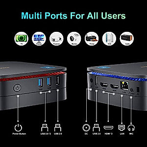 Blackview MP60 Mini PC Windows 11 Pro 8GB DDR4 RAM 256GB M.2 SSD, Mini Gaming Computer with Processor Intel N5095, VESA/Home/Business Mini Desktop Computer, 4K HD Dual HDMI Gigabit Ethernet, Black