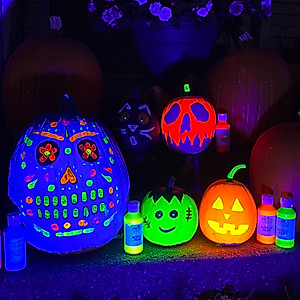 milo Fluorescent Acrylic Paint Set of 6 Colors | 4 oz Bottles | Student Neon Colors Acrylics Painting Pack | Made in the USA | Non-Toxic Art & Craft Paints for Artists, Kids, & Hobby Painters | Glows UV in Black Light