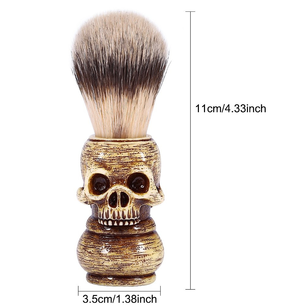 Shaving Brush,Shave Brush for Men,Men's Beard Shaving Brush, Shaving Cream Brush, Make Up Skull Head, Hair Salon, Beard Shaving Brush for Hair Salon,Home,Men's Grooming Tool