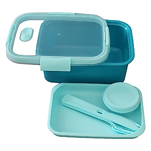 Curver To Go Lunchbox + Cutlery & Accessories BPA free (Blue, Rectangle-1,2L)