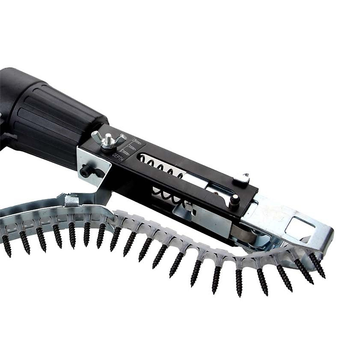 Automatic Chain Nail Gun Adapter, Cordless Electric Nail Gun Drill Screw Tightening Equipment with 50Pcs Chain Nails for Gypsum Board,Partition Wall,Wood Board Woodworking