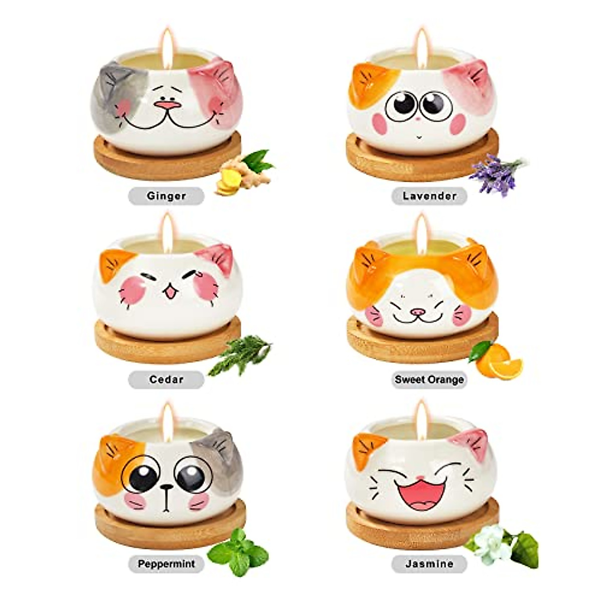 Kinforse Scented Candles Gifts for Women, Birthday Gifts for her, Presents for Women, Cat Gifts for Women, 6 Pack Novelty Gifts for Women Birthday Unique…