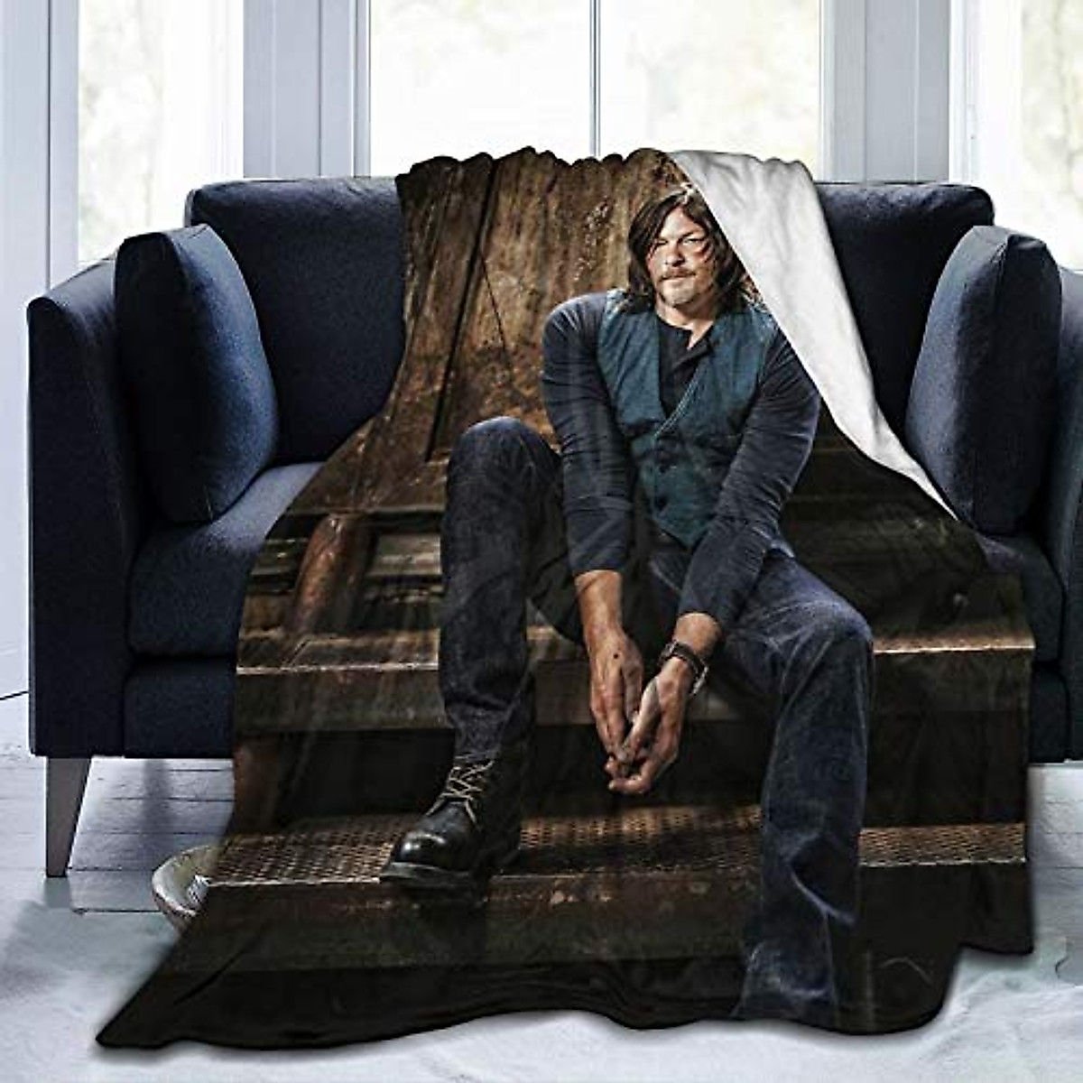 The Walking Dead Daryl Dixon Blanket Soft Plush Throw Blanket - Super Fuzzy Fleece Blanket for Couch Bed Sofa All Season 60"X50"