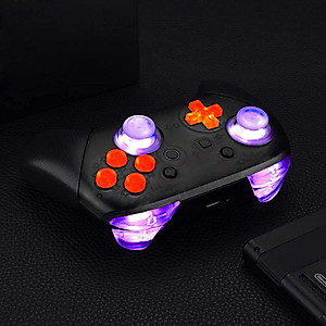 eXtremeRate Multi-Colors Luminated Thumbsticks D-pad ABXY ZR ZL L R Buttons DTFS LED Kit V2 for Nintendo Switch Pro Controller - 9 Colors Modes 6 Areas DIY Option - Controller NOT Included