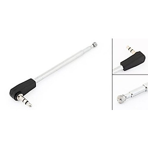 uxcell 22.5cm 4 Section Telescoping Stainless Steel AM FM Radio Antenna 3.5mm Connector