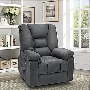 Esright Power Lift Chair Recliner for Elderly, Lift Chair with Heated Vibration Massage, Heavy Duty Electric Recliner with Side Pockets, USB Charge Port, Gray Blue