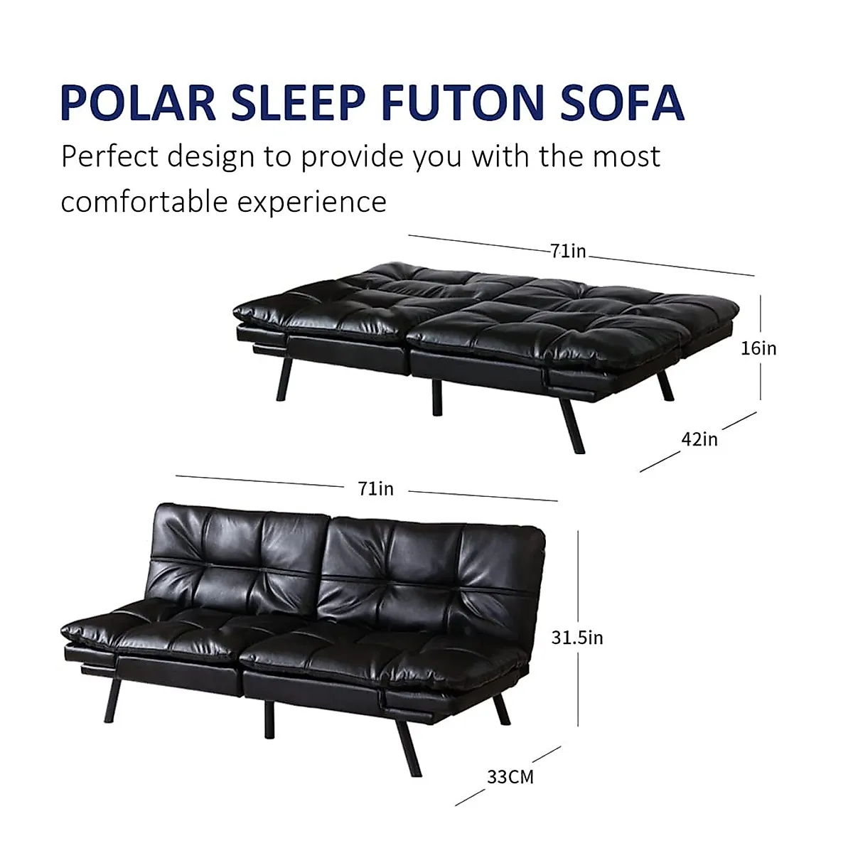 WYKDD Sofa Bed Linen Memory Foam Couch Convertible Love Seat for Compact Living Spaces Offices Apartments