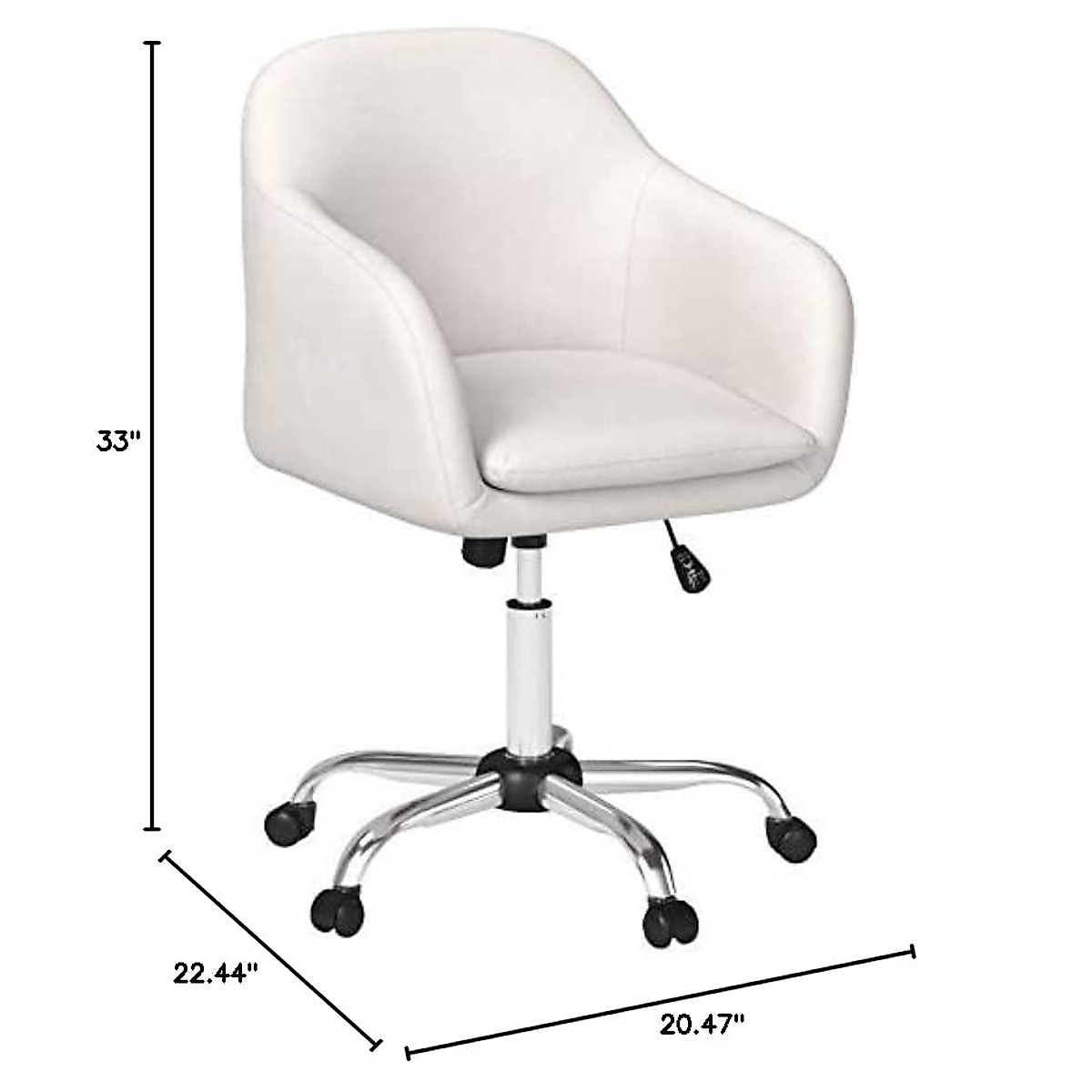IDS Online Faux Leather Office Desk Swivel Chair, White