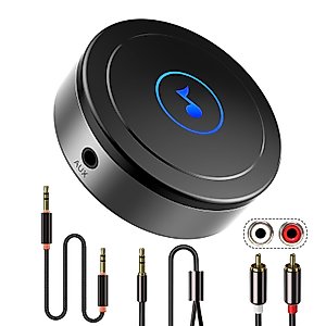 Bluetooth Receiver, Bluetooth Audio Adapter for Home Stereo, Speaker with AUX 3.5mm / RCA Input, Low Latency and HD Audio, Pair with Phone, PC, TV, Dual-Device Connection