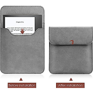LIUDENWIN Universal Sleeve Case for 7 Inch E-Book Reader Compatible Oasis 2019 & 2017 / Kobo Libra 2 E-Reader/Pocketbook E-Book Reader Era Protective Bag Pouch Cover, Gray