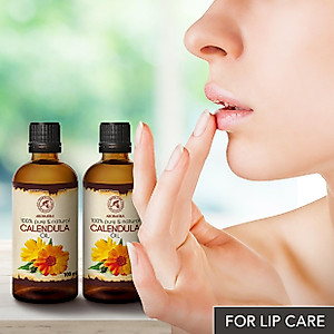 AROMATIKA Calendula Oil set 2 x 3.4 Fl Oz - 6.8 Fl Oz - Calendula Officinalis - Infused - Almond Oil Base - 100% Pure & Natural - Marigold Oil - for Skin, Nails, Hair, Face, Body