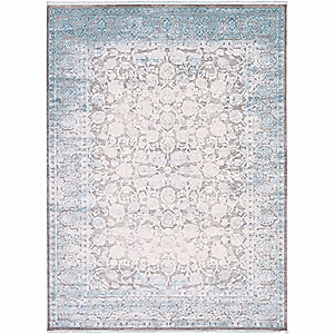 Unique Loom Traditional Classic Intricate Design with Distressed Vintage Detail, Area Rug (9' 0 x 12' 0 Rectangular, Blue/ Gray)