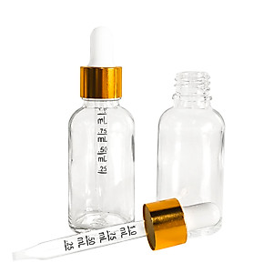 BEGIKET 12 Pack 1oz Glass Dropper Bottles 1oz (30ml) Clear Glass Bottles with Glass Eye Dropper, Liquids Tincture Bottles, Leak Proof Travel Bottles for Essential Oils
