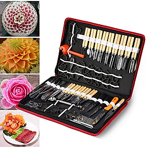 YOUTHINK Culinary Carving Tool, 80PCS/Set Vegetable Fruit Food Peeling Carving Tools Kit for Fruit/vegetable Garnishing Making