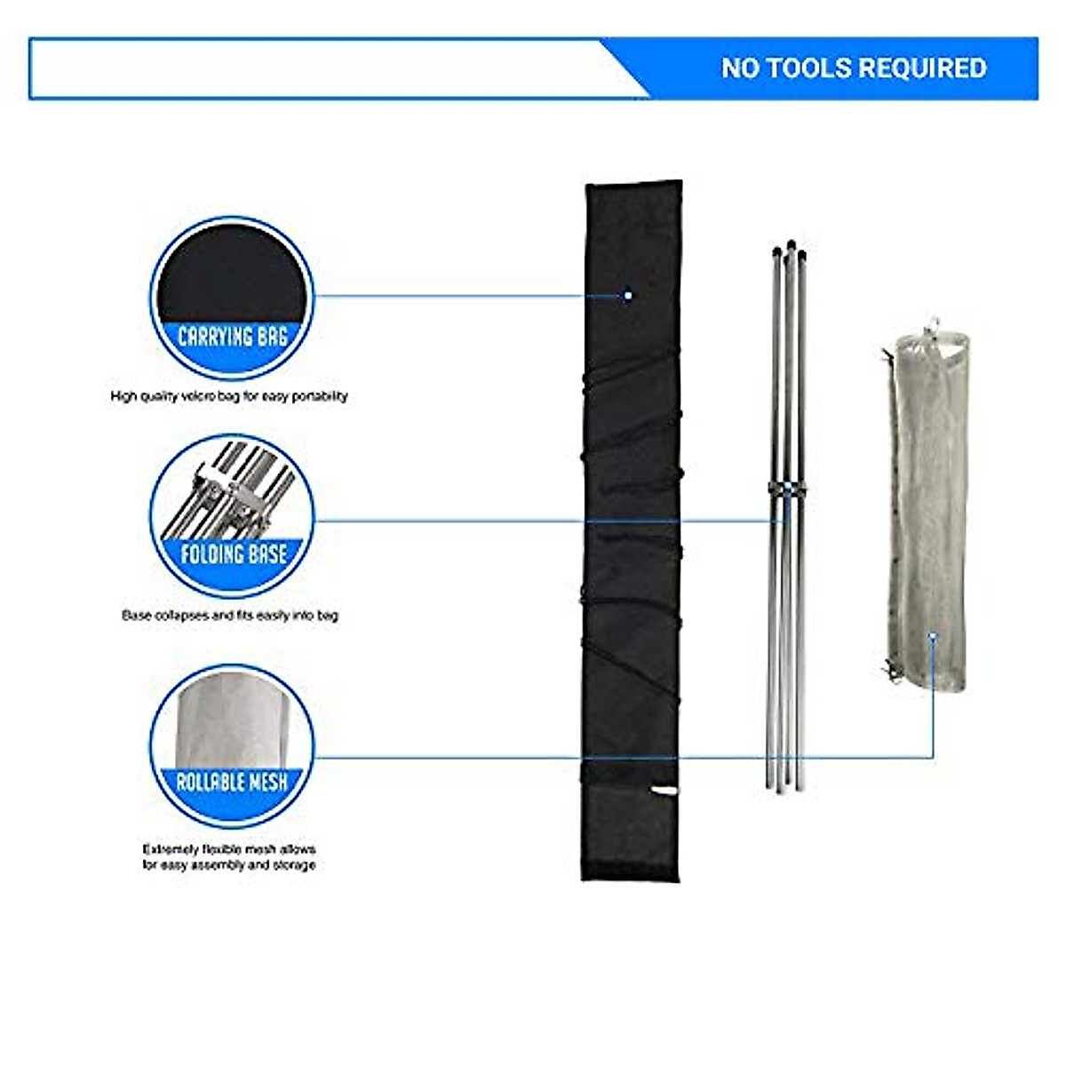 Rootless Portable Outdoor Firepit- Collapsible Steel Mesh Fireplace- Large Size