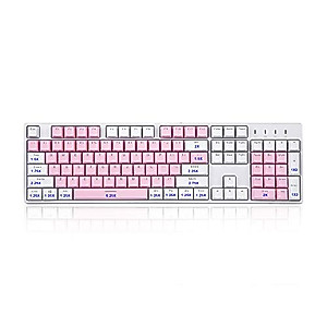 OEM Profile 104 Doubleshot PBT ANSI Layout Keycaps for Mechanical Keyboard,Key caps,Durable Translucent Backlit Key Compatible Gaming Keyboard keycaps for 61/87/104 Keyboards(Pink White Combo)