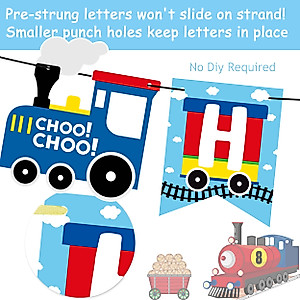 Train Birthday Party Banner Decorations Retro Train Birthday Party Supplies Steam Train Birthday Party Banner Decorations for Train Theme Birthday Party Baby Showers Party Supplies