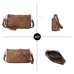 CLUCI Small Purses for Women Crossbody Bags, Cell Phone Clutch with Adjustbable Strap, Women's Leather Wristlet Purses