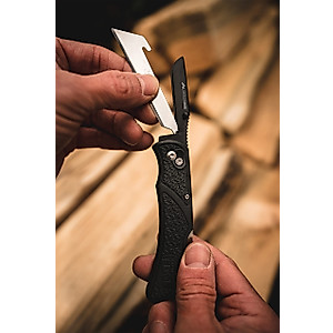 Outdoor Edge 3.0" RAZOR-WORK - RazorSafe Replaceable Blade Folding Utility Knife with Pocket Clip, 3X Cutting Edge, Shaving Sharp (Gray, 3 Blades)