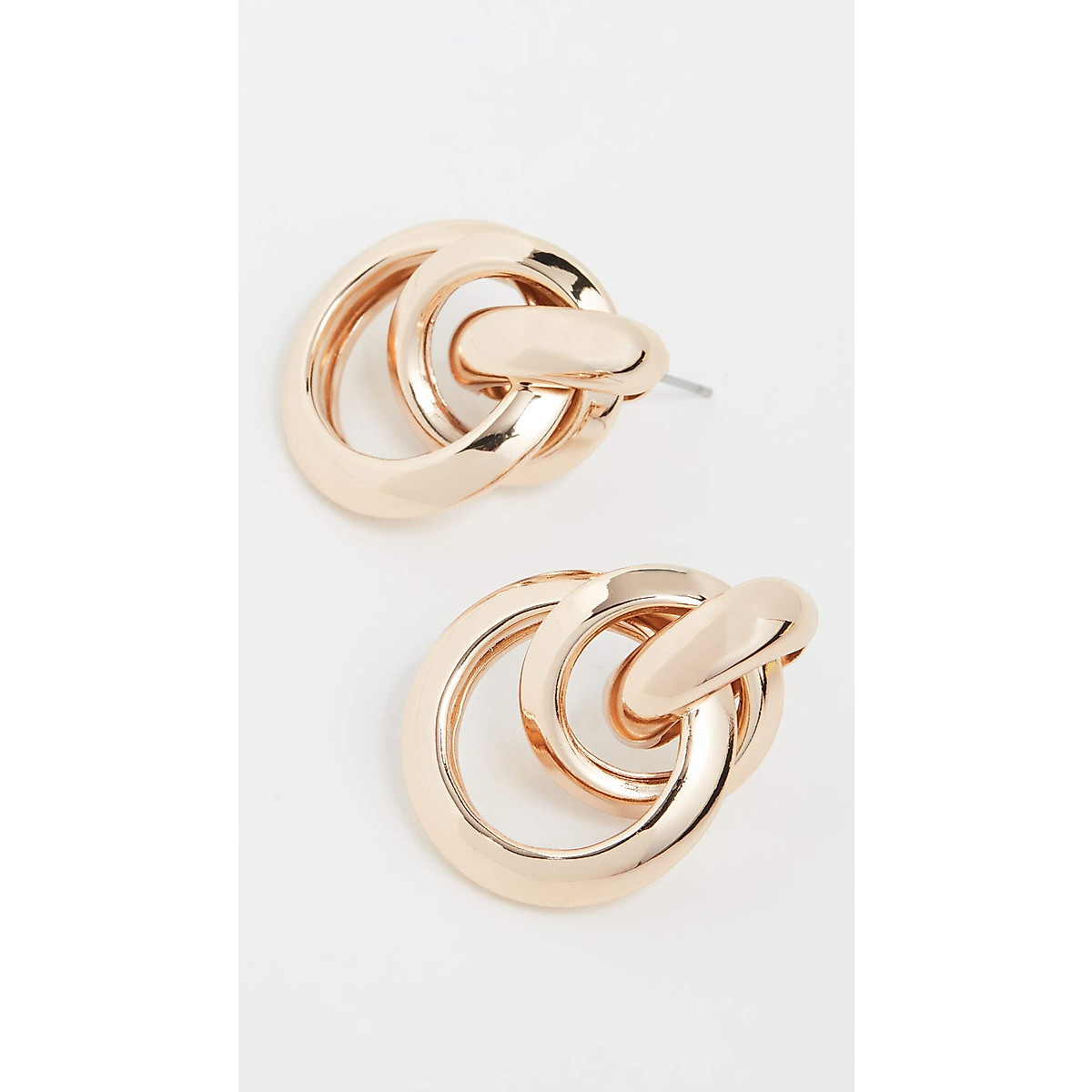 Kenneth Jay Lane Polished Gold Doorknocker Pierced Earrings