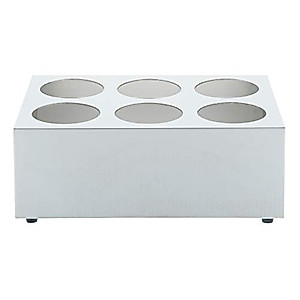 Winco 6 Hole Flatware Cylinder Holder, 2-Tier