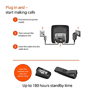 Gigaset A694A Expandable Cordless Phone - answering Machine - Caller ID - high Contrast Display - Brilliant Voice Quality HSP - Long Standby time 180 Hours - Made in Germany, Black