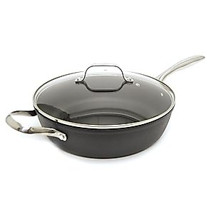 Starfrit 034723-002-0000 The Rock 11-inch Deep Diamond Fry Pan, Black