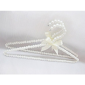 10 Pack Pearl Beads Metal Elegant Clothes Hangers Standard Hangers (White)