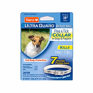 Hartz UltraGuard Flea & Tick Collar for Dogs and Puppies, 7 Month Flea and Tick Protection and Prevention Per Collar, Reflective, Up to 20 Inch Neck