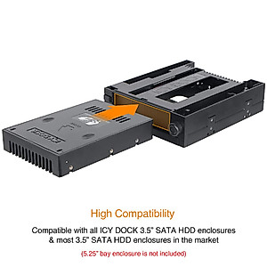 ICY DOCK 2.5 inch to 3.5 inch SATA HDD & SSD Mounting Kit for Internal 3.5" Drive Bay with Removable Cover | EZConvert Lite MB882SP-1S-2B