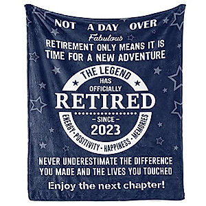 Julazy Retirement Gifts for Women Men 2023 - Female Mens Retirement Gifts Blanket 60"x50" - Best Retirement Gift Throw Blanket for Nurse, Police, Teacher, Coworker, Boss, Dad, Mom