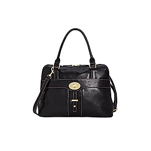 Giani Bernini Turn-Lock Glazed Dome Satchel Crossbody Handbag Tobacco