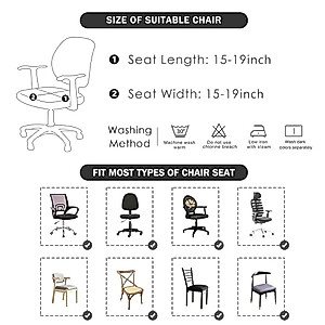 FORCHEER Office Desk Chair Seat Covers Jacquard Fabric Computer Chair Seat Cushion Slipcovers-Pink