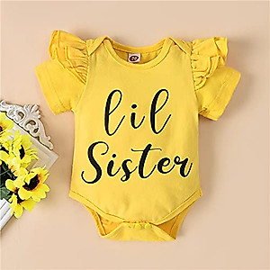 Honykids Toddler Baby Girls Sister Matching Outfits Little Sister Big Sister Clothes Set