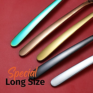 KAISHANE 4-Pack Stainless Steel Sporks 18/10, 6.06-Inch, Multifunctional Utensil for Kids & Home, Colorful Ice Cream Spoon, Salad Fork, Fruit & Dessert Serving, Easy-to-Clean