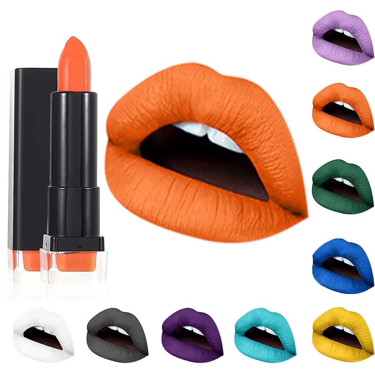 Kilshye Matte Lipstick Hight Pigment Lipsticks Long Lasting Lip Stick Waterproof Lips Gloss Cream Lipgloss Makeup for Women and Girls Pack of 1 (I- Orange 14)