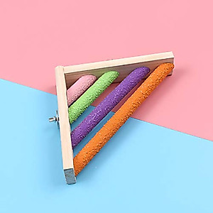 balacoo Bird Perch Platform Wooden Parrot Stand Birdcage Corner Playground Colorful Right Angle Perches for Parakeet Cockatiel Guniea Pig Small Animals Random Color
