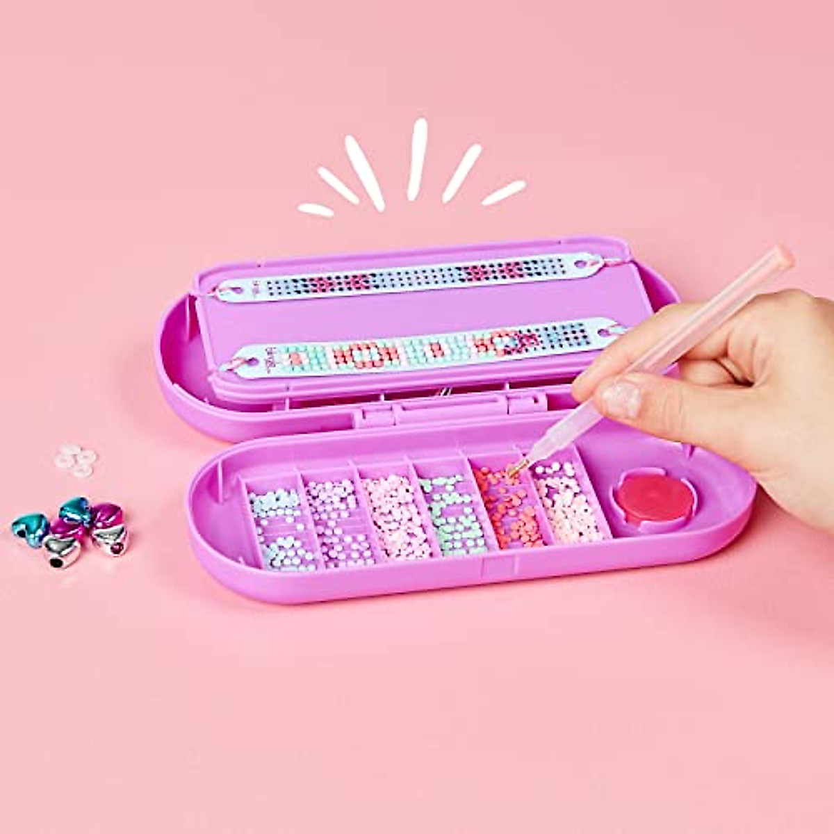 Blingle Bands DIY Gem Friendship Bracelet, 5 Band On The Go Starter Pod - Arts & Craft Activity for Ages 7 and Up