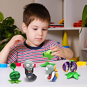 Maikerry Plants and Zombies Toys vs Egg Transformation Series Assembled Toys Action Figures Set Gift Game Fan Party Birthday Gifts Zombie PVZ Toys Figurines for Boys Girls