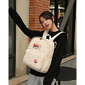 Makukke Backpack Purse for Women, Small Backpack for Women Teen Girls,Cute Bookbag Fashion Daypacks for Shopping, Working or Dating (Beige)