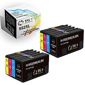 TG Imaging 8-Pack (Newest Chip Set) Compatible 952XL 952 Ink Cartridges Bundles Used in HP Officejet 7720 7740 8710 8720 Inkjet Printer (2 x BCYM)
