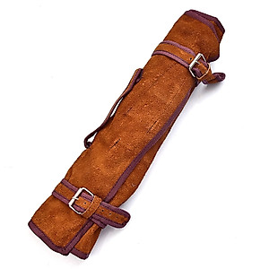 Randy Custom Handmade Damascus Kitchen Knife Set- Steel Blade Chef Knives Sets With Leather Roll Case Bag-6pc Professional Chef's Butcher, BBQ set Purple Wood, (1071 purple)