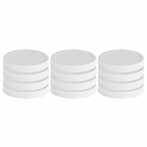 Pinnacle Mercantile 1 Plastic Fermentation Lids 12 Pack White 110/400 Size Extra Large Replacement Caps with Liners