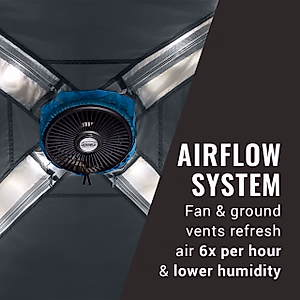 Coleman OneSource Rechargeable 4/6 Person Camping Tent with Airflow System & LED Lighting, Includes Rainfly, Tent Fan, Lights, and Interchangeable Battery Pack, Easy Setup Tent for Camping