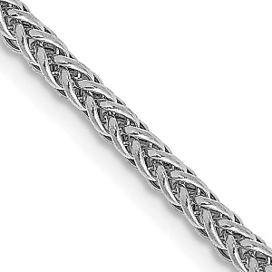 IceCarats 14K White Gold 2.35mm 3 Wire Spiga Wheat Link Chain Necklace 20 inch