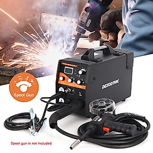 Aluminum MIG Welder 200Amp 220V DG-2000 5 in 1 Multi-Process Mig/Fluxcore/Stick/Lift Tig/Spool gun IGBT Inverter Welder Flux Core/Solid Wire 2/10LBS Supports Welding Aluminum with Spool Gun