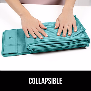 Gorilla Grip Slip Resistant Breathable Space Saving Mesh Large 24 Pocket Shoe Organizer, Up to 40 Pounds, Over the Door, Sturdy Closet Storage Rack Hangs on Closets for Shoes, Sneakers, Turquoise