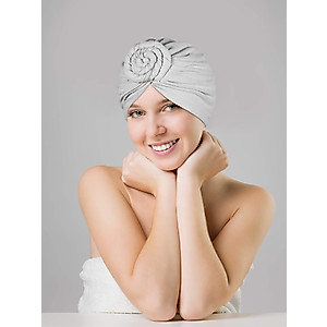 SATINIOR 9 Pieces Women Knotted Turban Hat African Turban Beanie Pre-Tied Bonnet Cap Headwrap Multicolor